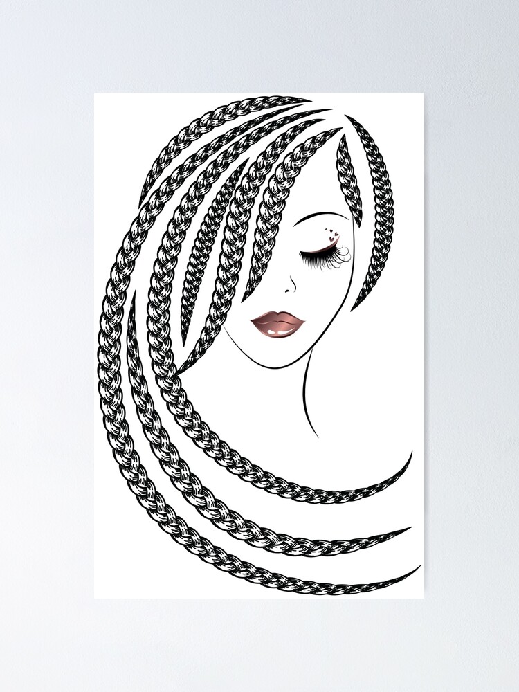 "Braided Hair" Poster for Sale by savanamms6 | Redbubble