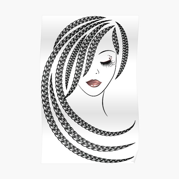 "Braided Hair" Poster for Sale by savanamms6 | Redbubble