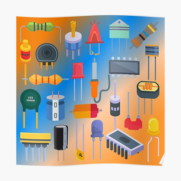 Prints Table of Electronic Components Framed poster Home & Living etna ...