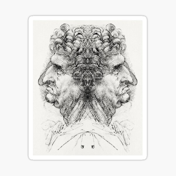 "Double Faced Man with two faces" Sticker for Sale by hockeng | Redbubble