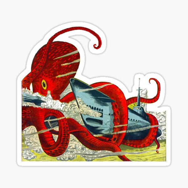 "Atomic Sub vintage comic book, Giant Octopus, Submarine, Ocean ...