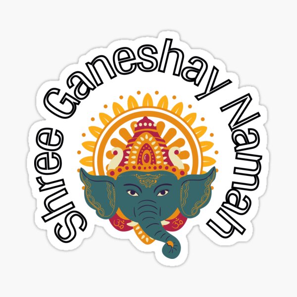 "Shree Ganeshay Namah In English- Ganesh Chaturthi Devotional" Sticker ...