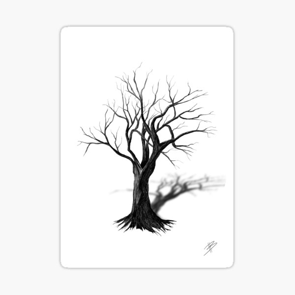 "Black tree" Sticker by DasHuhn | Redbubble