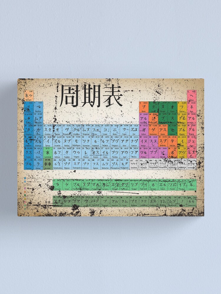 "Japan Japanese Periodic Table Of The Elements Vintage Chart Silver ...