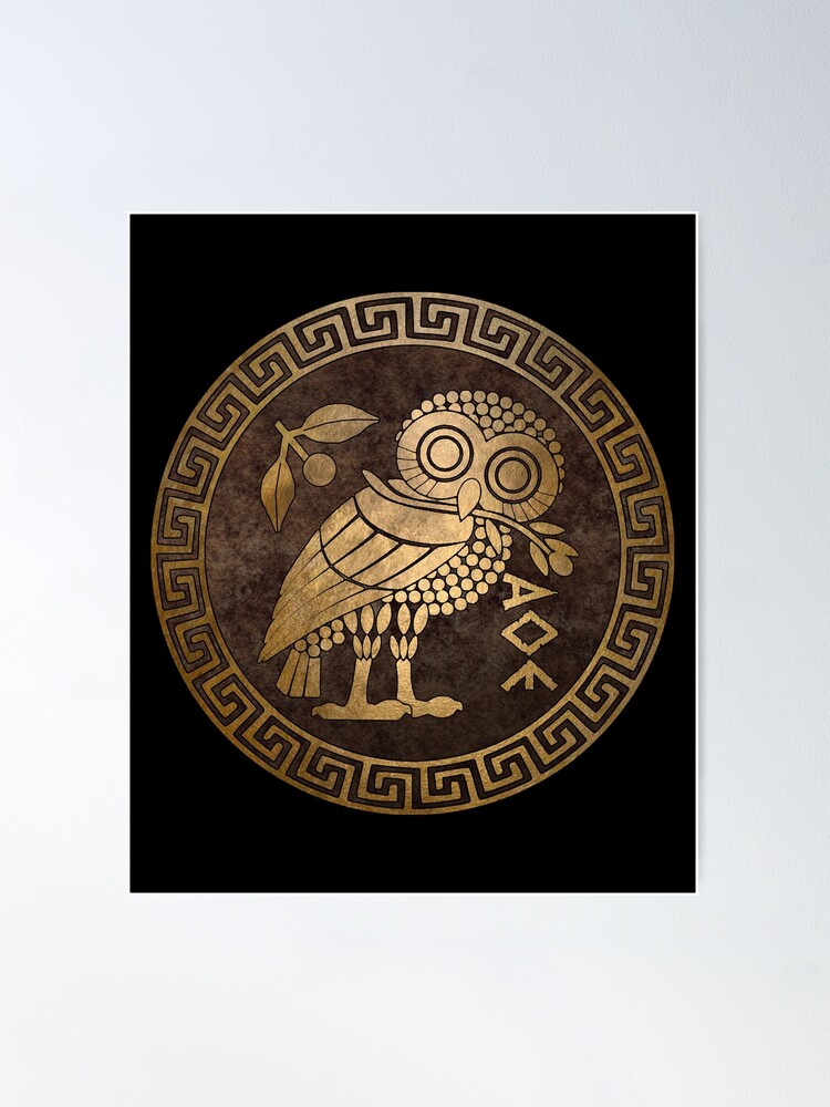 "Athens Ancient Greece Athenian Owl Symbol of Goddess Athena" Poster ...