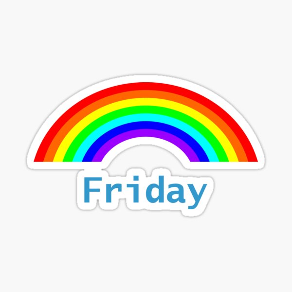 "Friday Rainbow" Sticker by ellenhenry | Redbubble