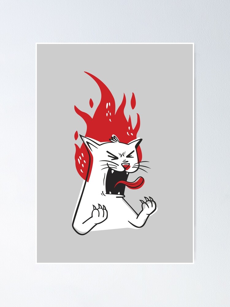 "Raging cat" Poster for Sale by nguynxhngw | Redbubble