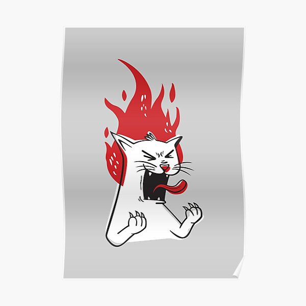 "Raging cat" Poster for Sale by nguynxhngw | Redbubble