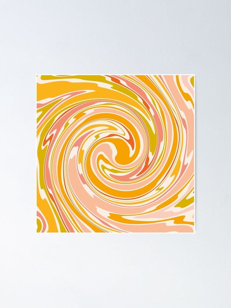 "Retro Abstract Swirl 70s Romantic Garden" Poster for Sale by ...