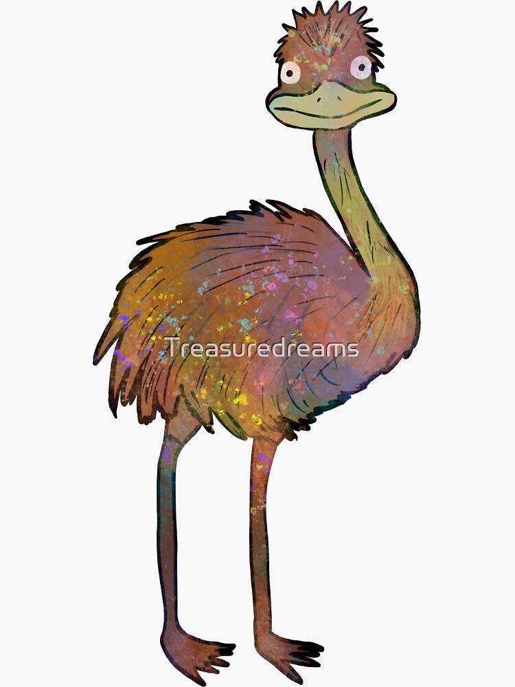 "Cute colourful emu" Sticker for Sale by Treasuredreams | Redbubble