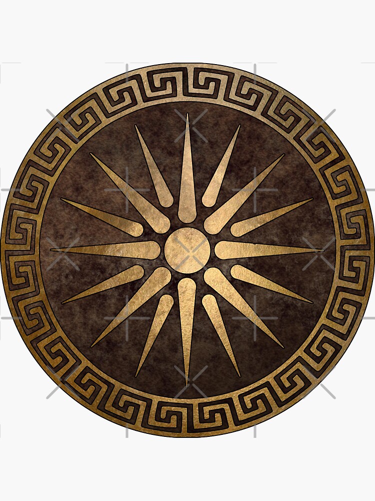 Pegatina for Sale con la obra «Antiguo escudo de Makedon Alejandro ...