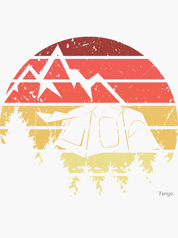 "Camping Retro Camper Vintage Tent Hiking Nature" Sticker by Yanyo ...