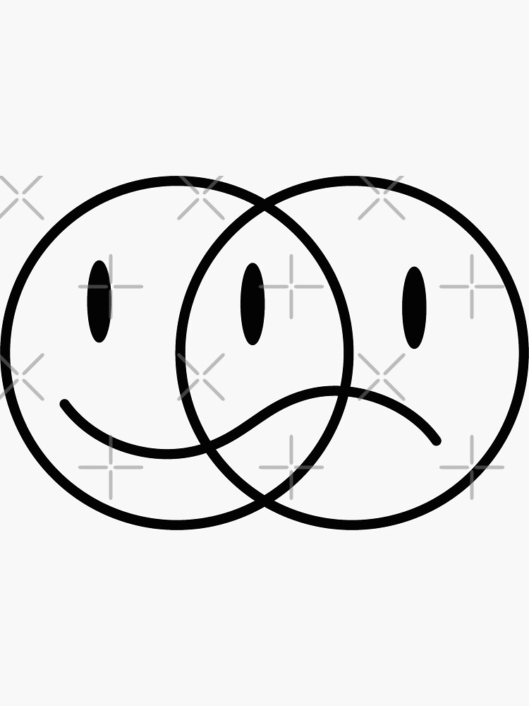 "Borderline Smiley Face" Sticker for Sale by Arketip | Redbubble
