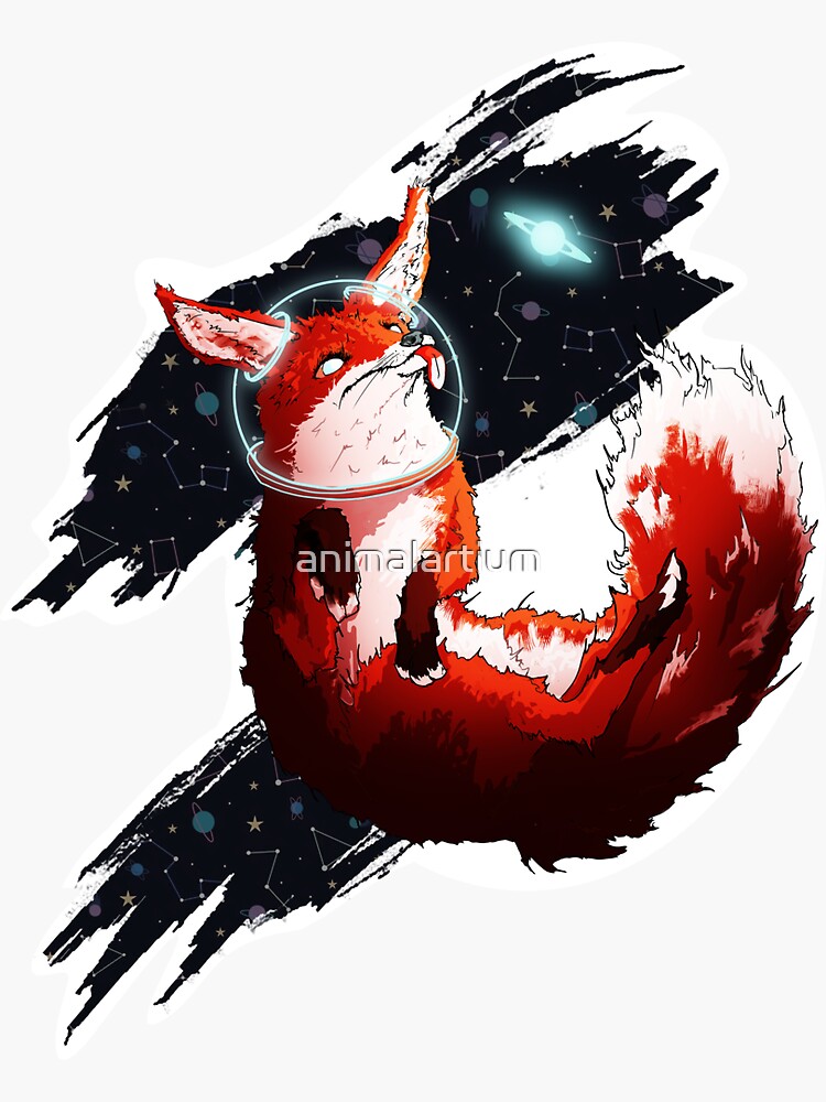 "Cute Space Fox with an astronaut helmet" Sticker for Sale by ...