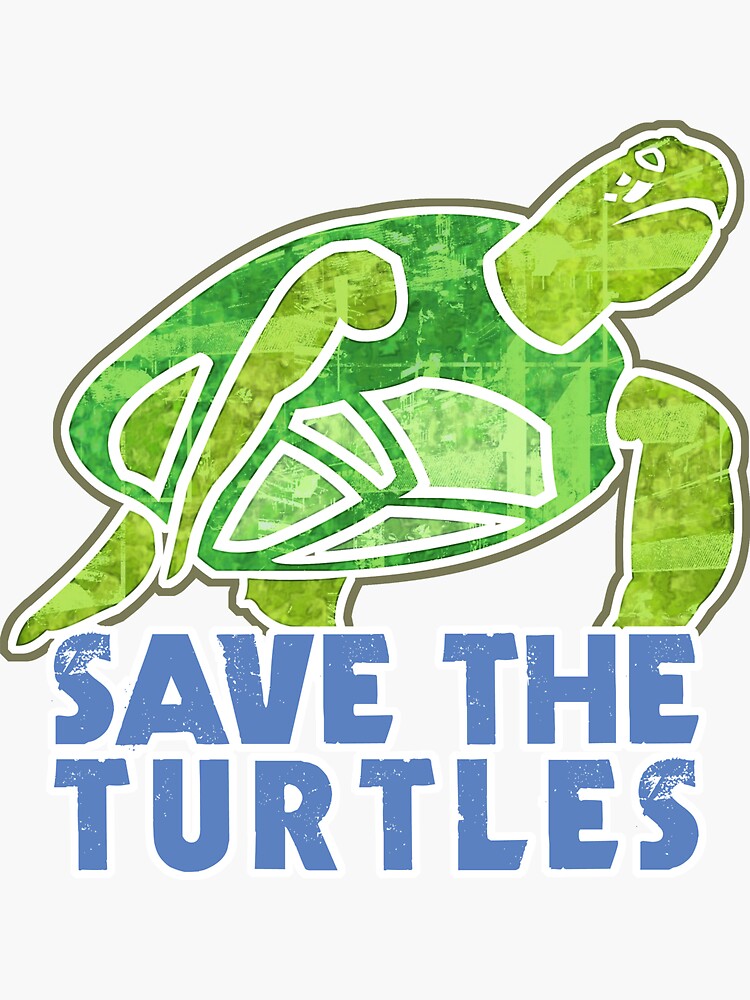"Save the Sea Turtles" Sticker for Sale by evisionarts | Redbubble