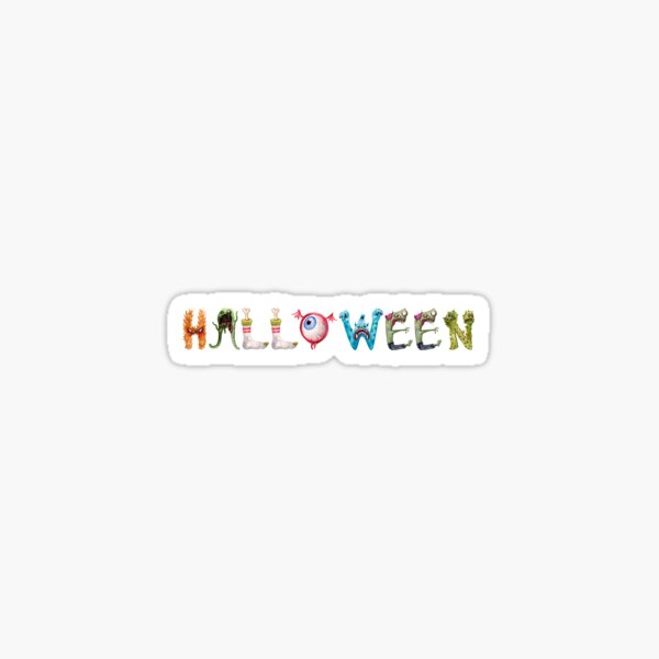 "Halloween Monster Letters" Sticker for Sale by kelvinmunene13 | Redbubble