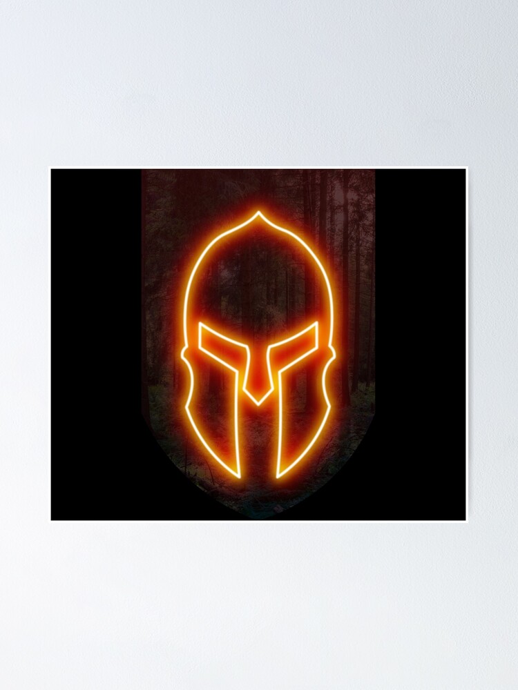 "Neon Spartan Helmet" Poster by vladans2 | Redbubble