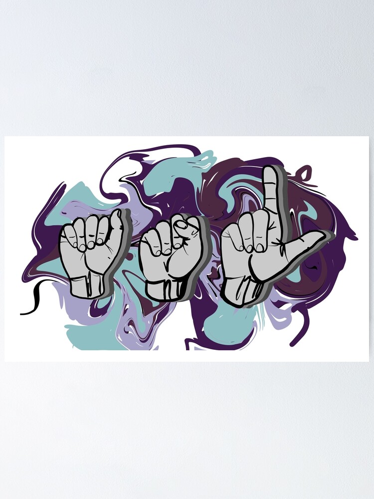 "Marble Swirl ASL Design" Poster by Jennaviveart | Redbubble