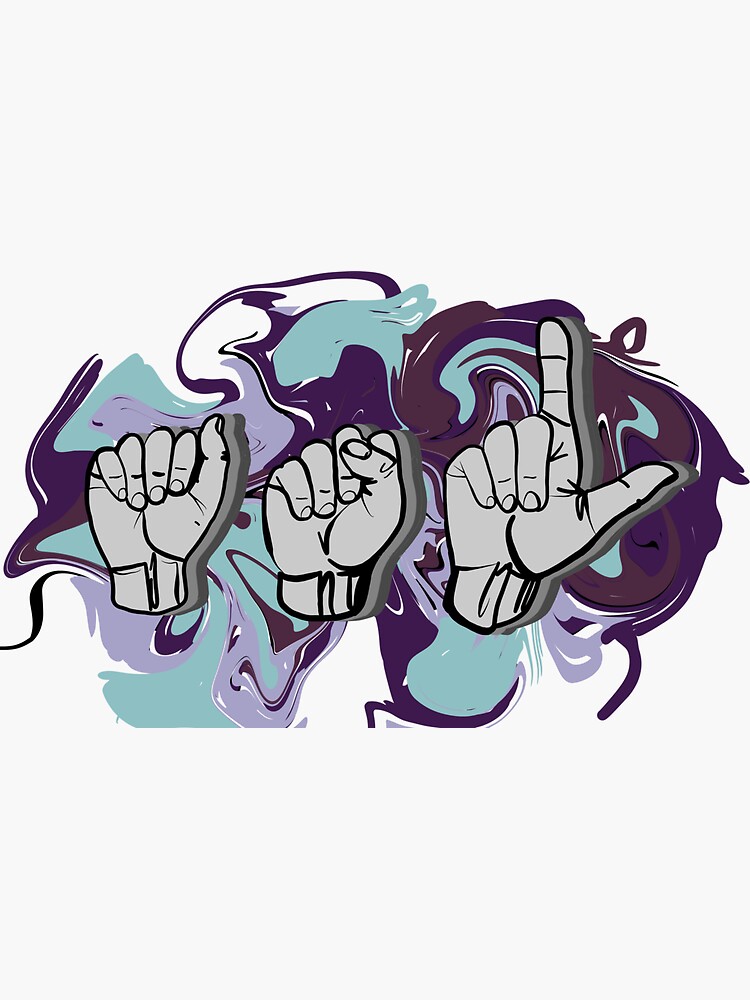 "Marble Swirl ASL Design" Sticker for Sale by Jennaviveart | Redbubble