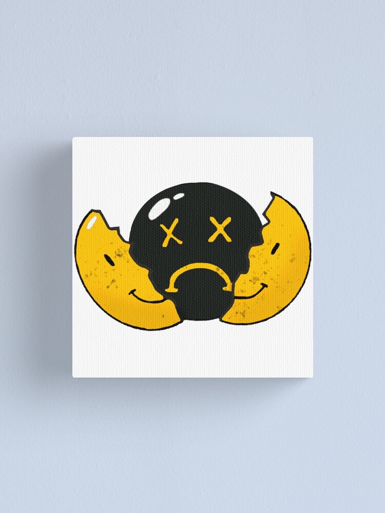 "Happy Sad Faces. Dead Inside Smiley Face" Canvas Print by JoyCorp ...