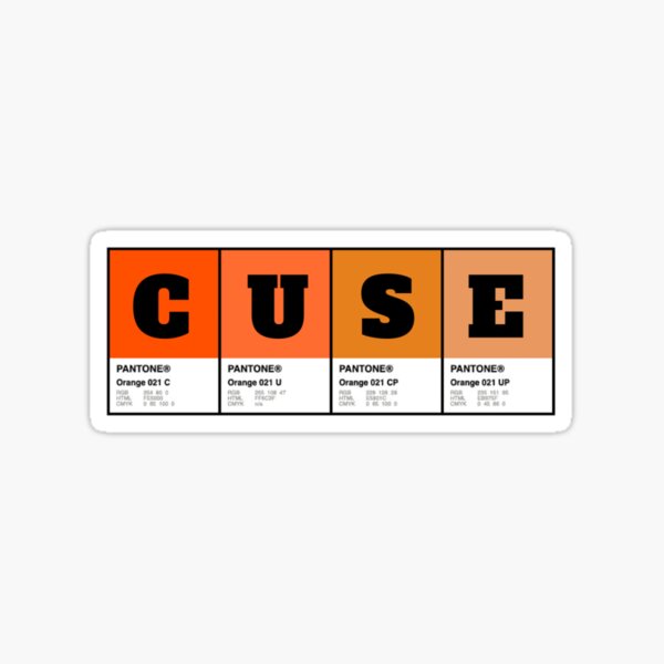 "'CUSE PANTONE STICKER" Sticker for Sale by CAMPUS-MENACE | Redbubble