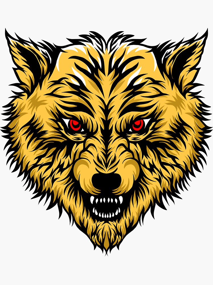 "Golden Wolf" Sticker by WildStyles868 | Redbubble