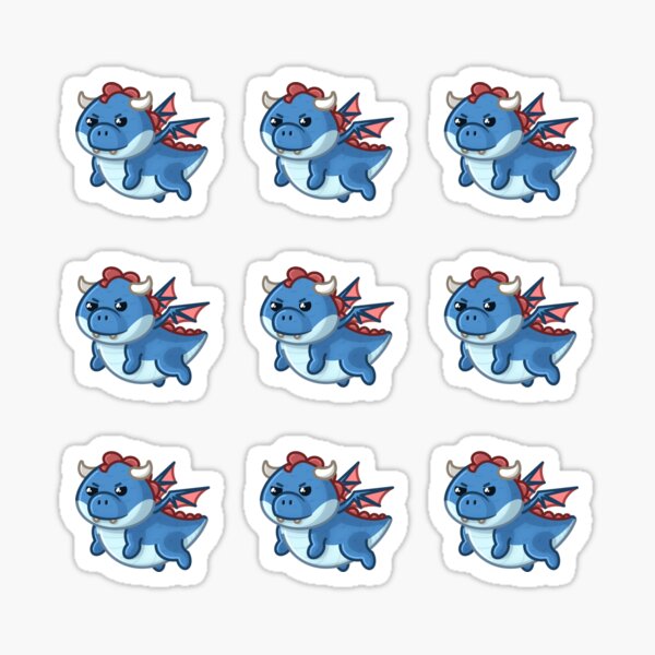 "Blue and Red Chubby Dragons Bundle Pack" Sticker for Sale by Voyshop ...