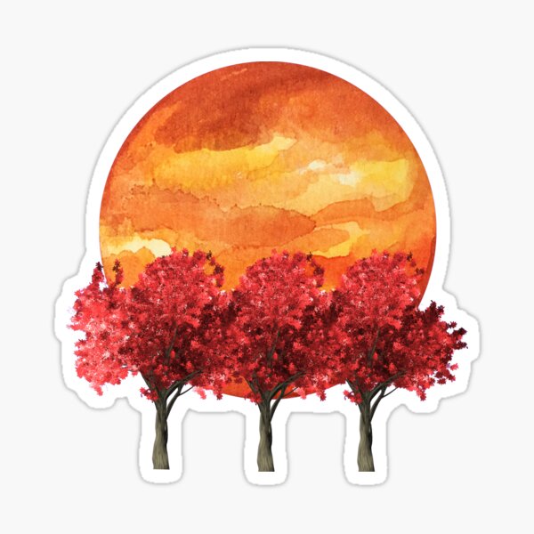 "RED SUN" Sticker for Sale by XyliaDesign | Redbubble