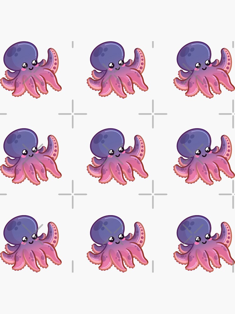 "Cute Octopuses Bundle Pack" Sticker for Sale by Voyshop | Redbubble