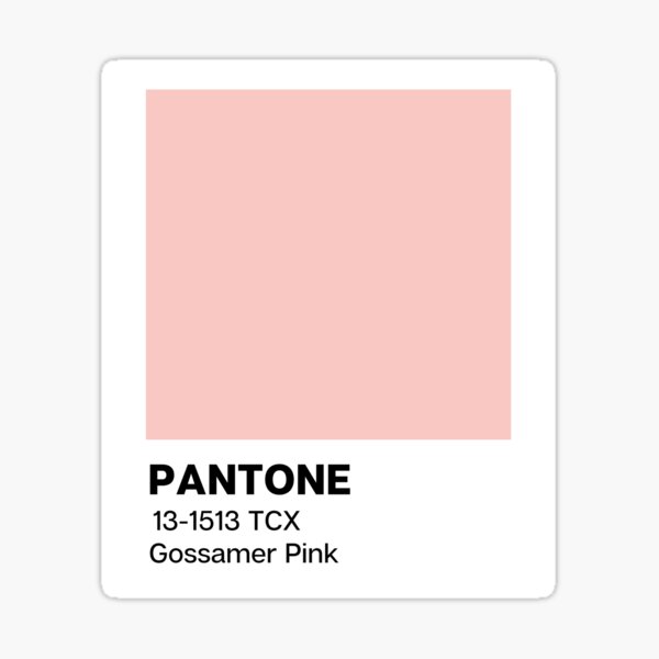 "Pantone Gossamer Pink" Sticker for Sale by piastrelli | Redbubble