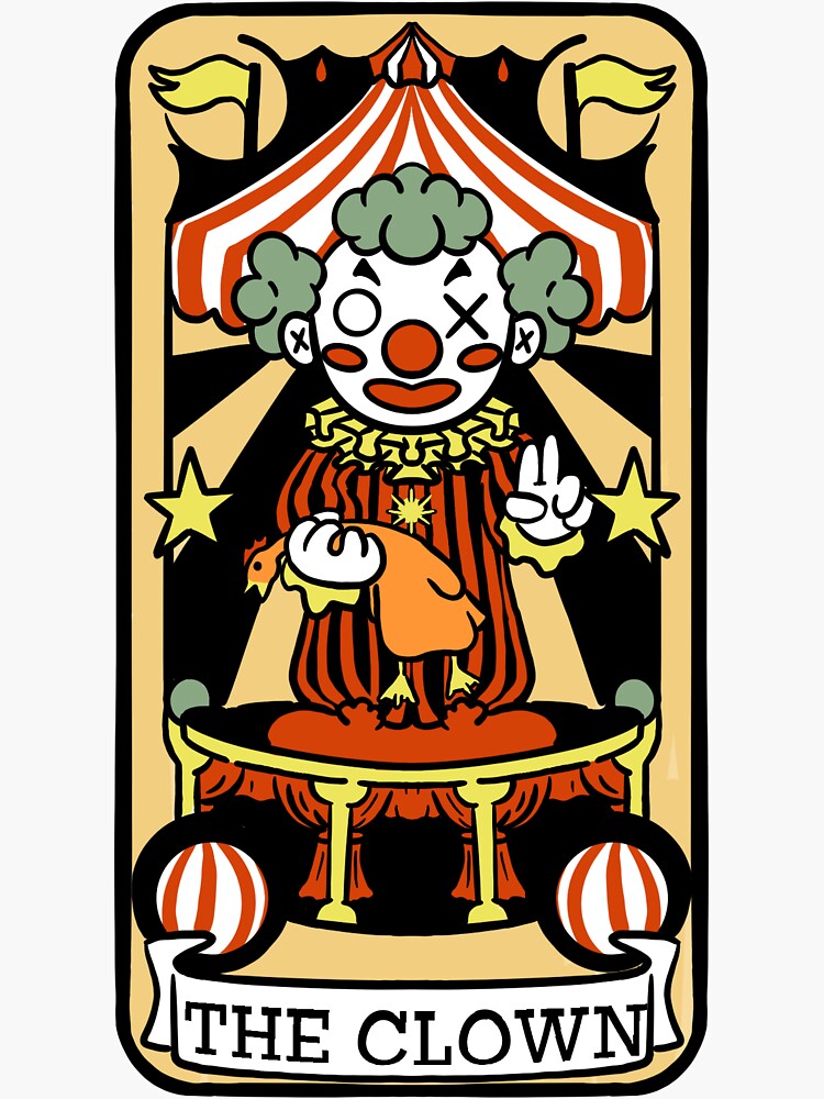 "Unique Tarot: The Clown" Sticker for Sale by SCMarsh | Redbubble