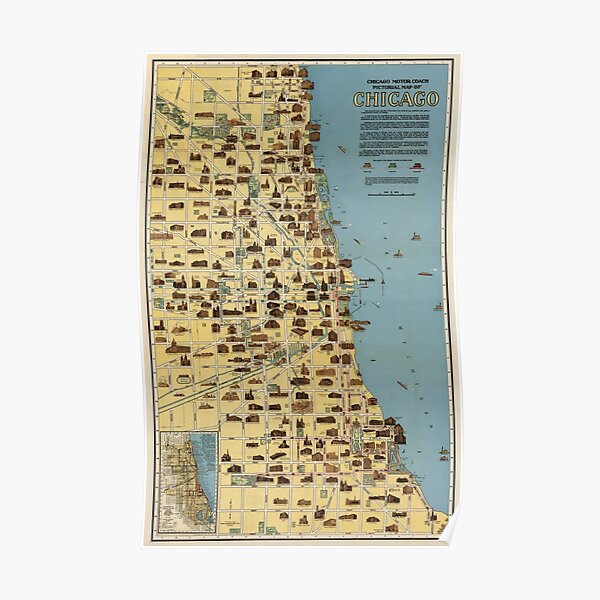"Map of Chicago 1940" Poster for Sale by mollyfare | Redbubble