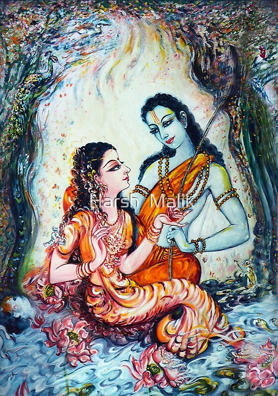 "Sita Rama - divine Love in jungle" by Harsh Malik | Redbubble