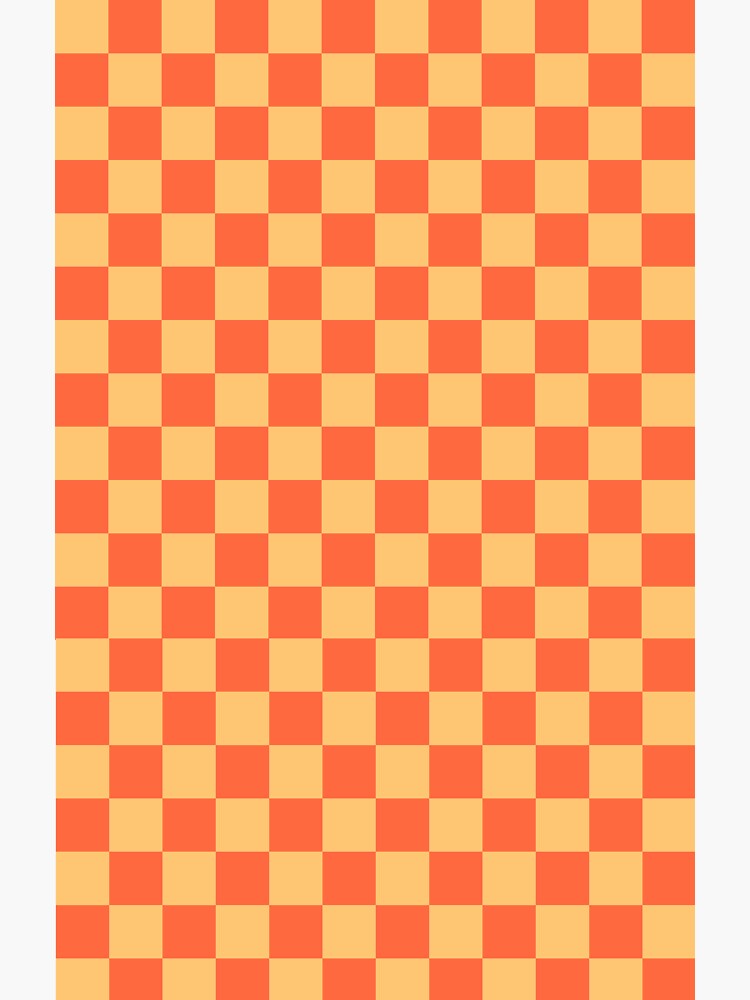 "Simple checkered design background (orange)" Sticker by bagguedition ...