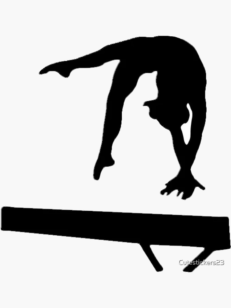 "Gymnast back handspring beam" Sticker for Sale by Cutestickers23 ...