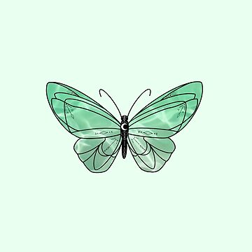 "Mint green moon butterfly " Sticker for Sale by littlebrownpoet ...