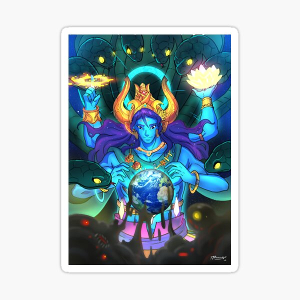 "Lord Vishnu Poster Posters and Art Prints" Sticker for Sale by ...