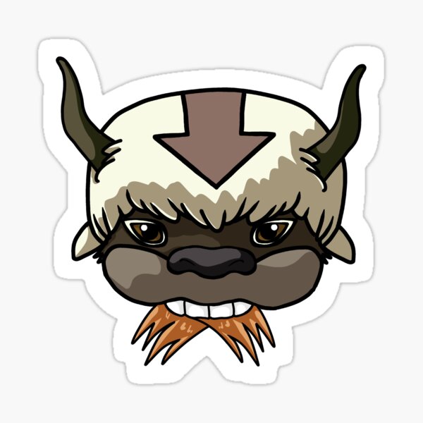 "Appa ATLA eating hay" Sticker for Sale by DueNorthArtist | Redbubble