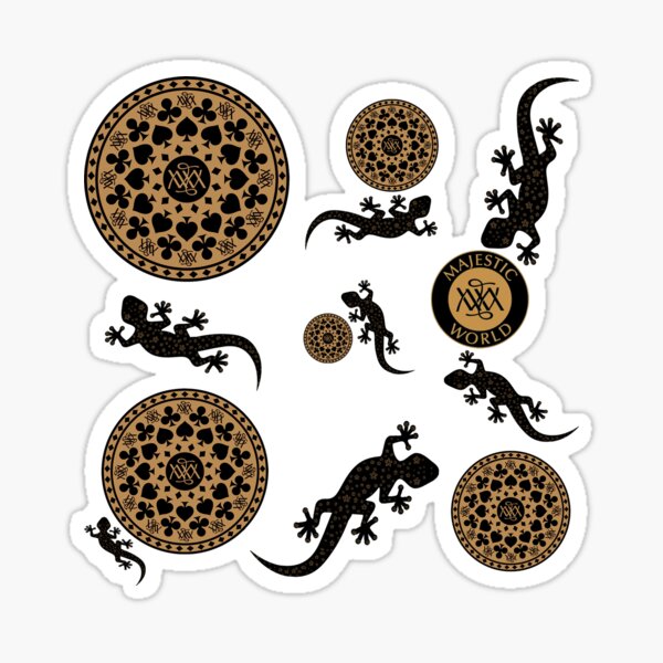 "Gekko`s - Lucky Symbol - Majestic World - Design by MA MARTIN" Sticker ...