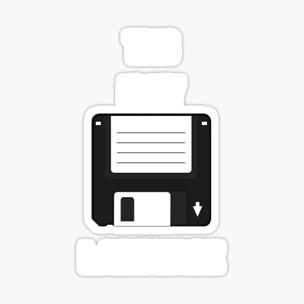 "This is my Language with Floppy Disc on black background" Sticker for ...