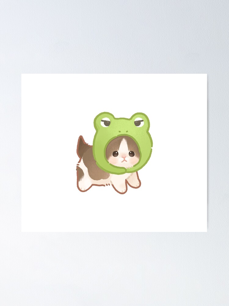 "Cute Frog Cat" Poster by BingoCat | Redbubble