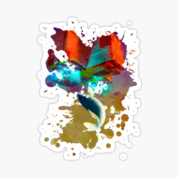 "Space fishing, a space carp" Sticker for Sale by CoolArtifacts | Redbubble