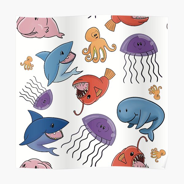 "Ocean friends" Poster for Sale by HolguinArt | Redbubble
