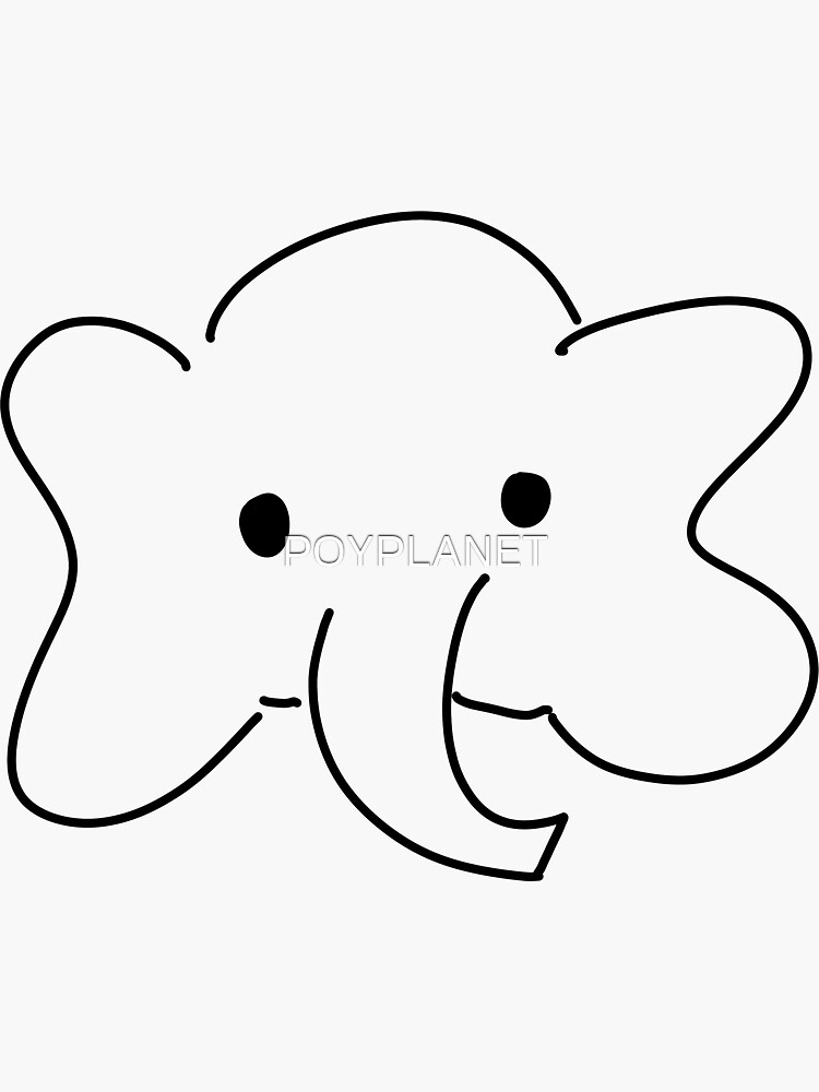 "Happy White Elephant" Sticker by POYPLANET | Redbubble