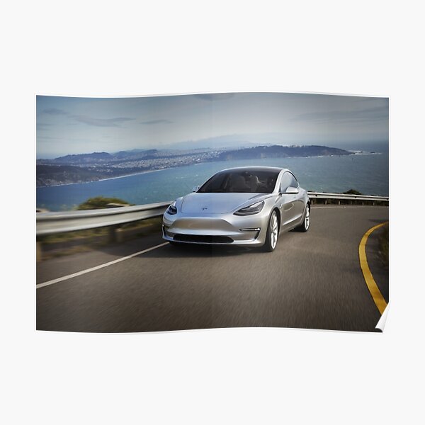 "Tesla Model 3" Poster by Kenel5 | Redbubble