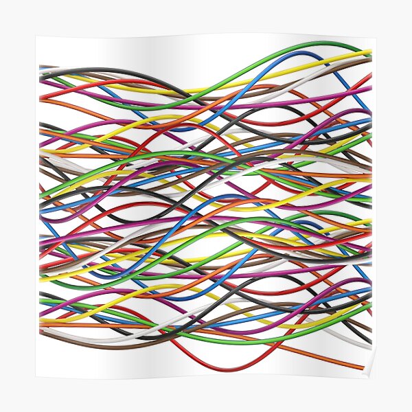 "Wiring, colorful electric wires" Poster for Sale by EngineersArt ...