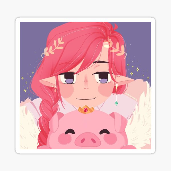 "Cute technoblade holds a little pig" Sticker for Sale by paymydebt ...