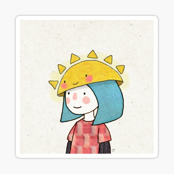 "Sun hat" Sticker by carosurreal | Redbubble