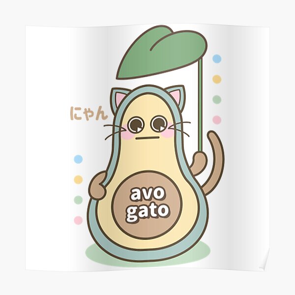 "Avogato Kawaii Cat" Poster for Sale by TorkelFransson | Redbubble
