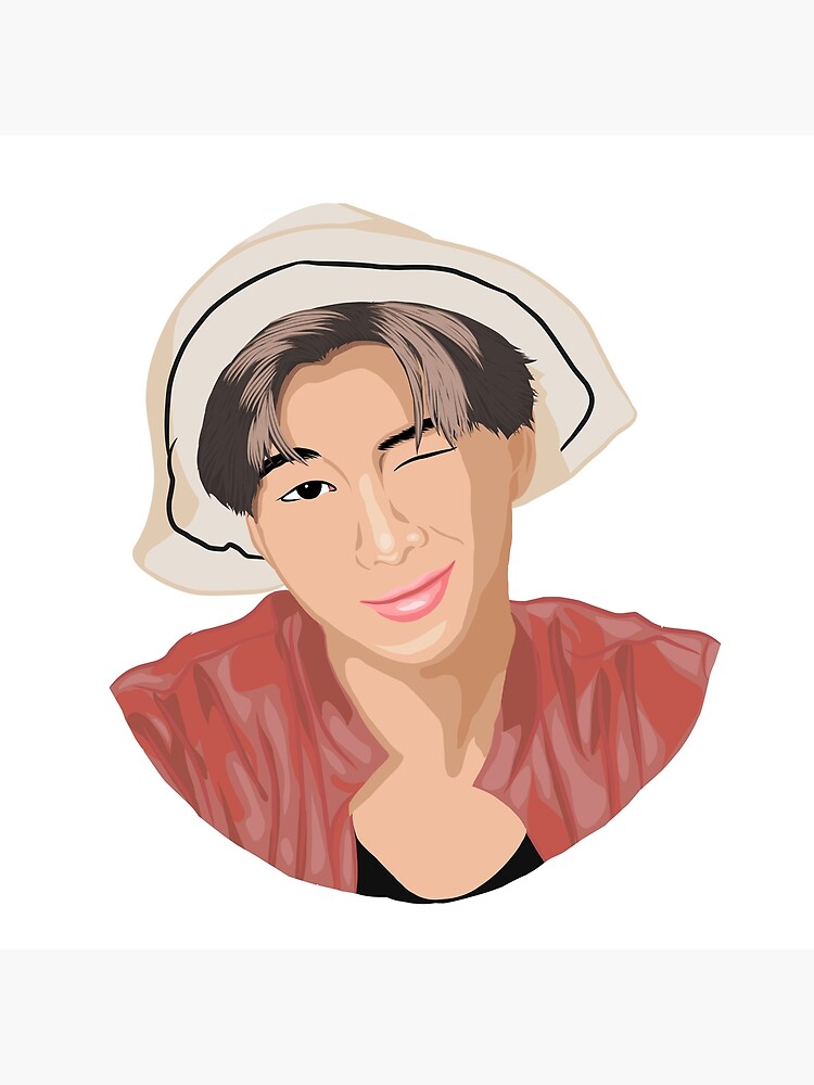 "BTS RM - RM with hat" Poster for Sale by bluemoldart | Redbubble